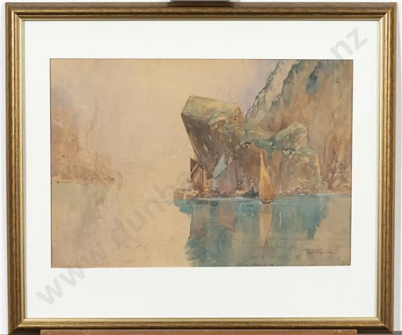 Harry Rountree | Rocky Coast with Boats | MutualArt