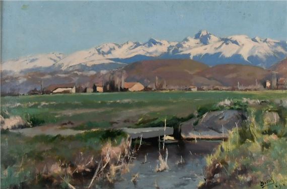 Pierre Auguste Bellet | Les Alpes depuis la plaine (1898) | MutualArt