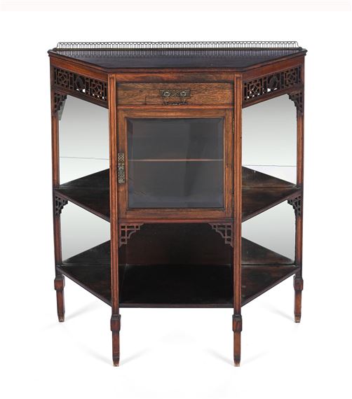 Gregory | Edwardian rosewood fretwork corner cabinet, circa 1905, with ...