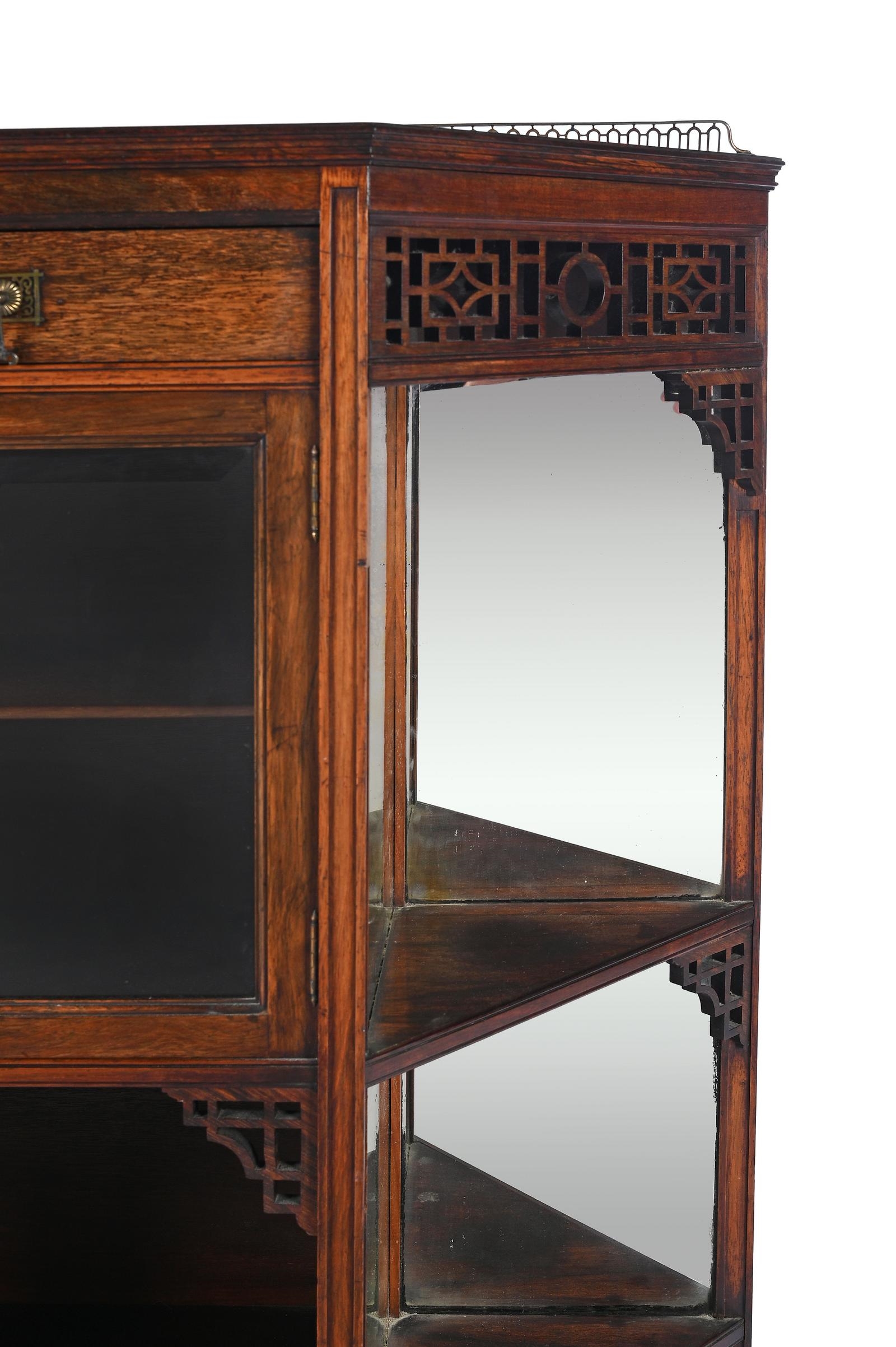 Gregory | Edwardian rosewood fretwork corner cabinet, circa 1905, with ...