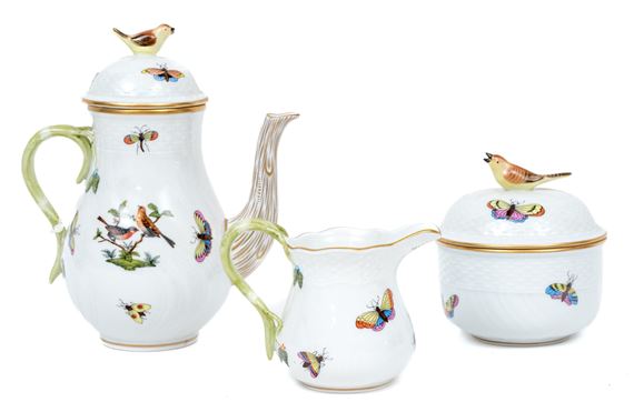 Herend Porcelain Factory | Herend Hand-painted Three Piece Coffee Set ...