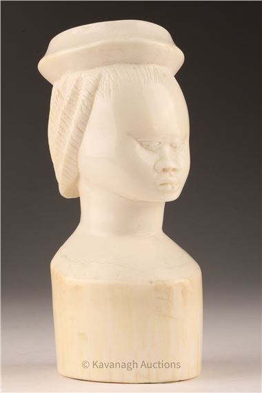 Prior | African Sculpted Female Bust Vase | MutualArt