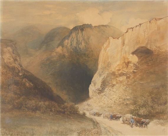 Charles Rochussen | Charles Rochussen (1814-1894), 'Ox carts on a ...