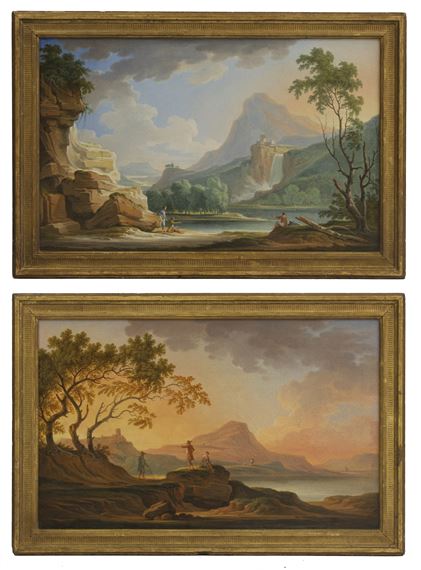Adolf Friedrich Harper | Italian landscapes with figures (1789) | MutualArt