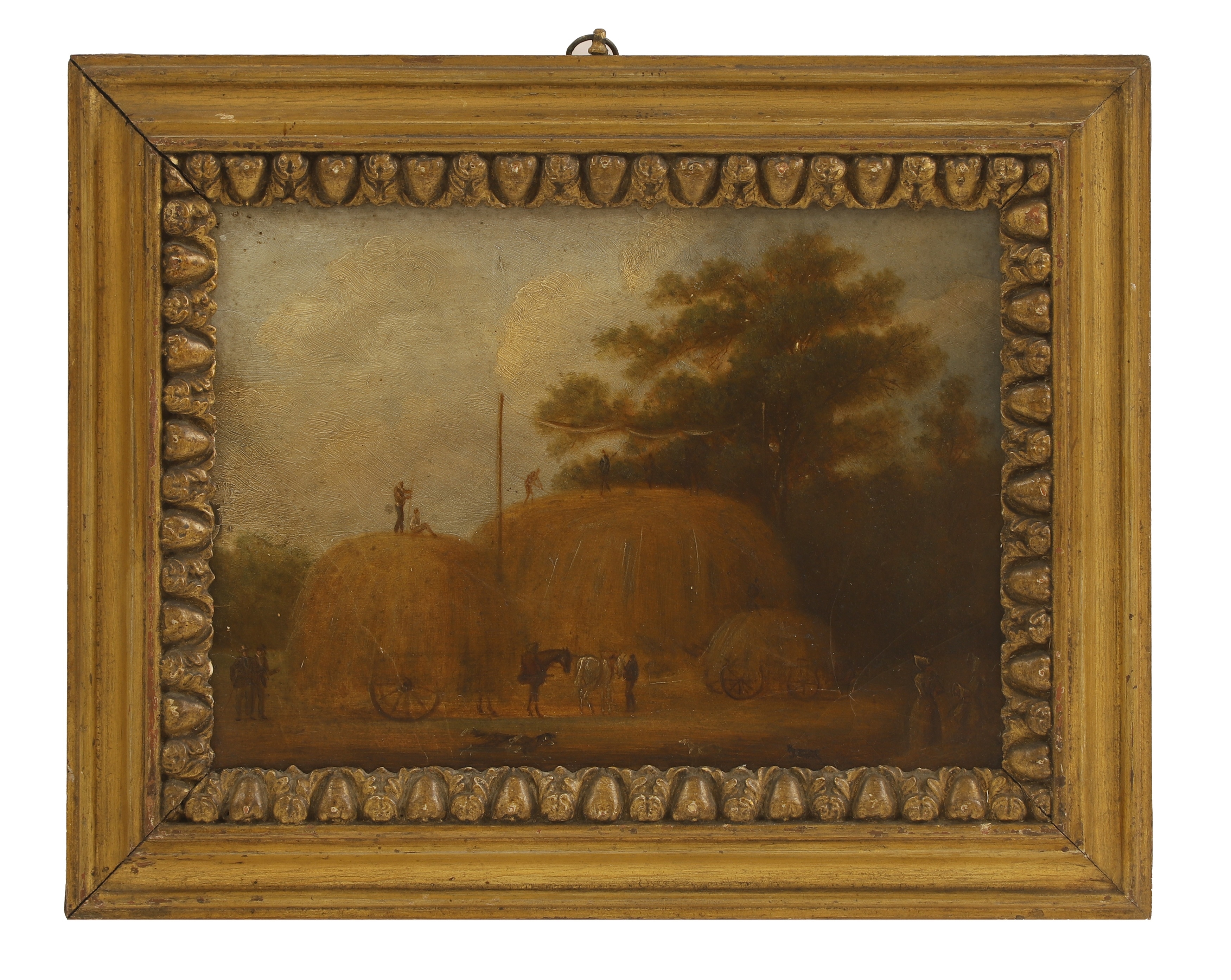American School, 18th Century | A landscape with figures building a ...