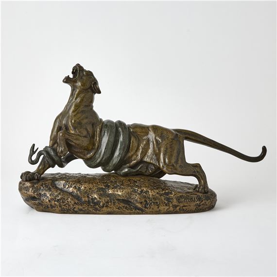 Clovis Edmond Masson | 'Lionne Etoffee un Boa' | MutualArt