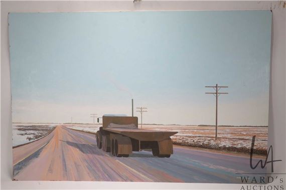 John Zupan | An vintage truck on a country road | MutualArt