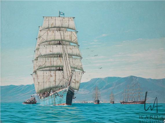 John Zupan | Tall ships on the sea including the Juteopolis | MutualArt
