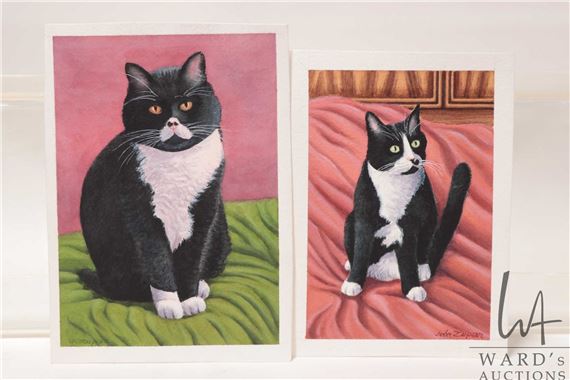 John Zupan | Black and white cats | MutualArt