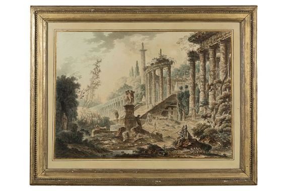 Jean Henry Alexandre Pernet | Ancient ruins animated with figures ...