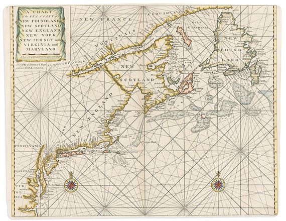 John Thornton | A Chart of the Sea Coast of New Foundland, New Scotland ...