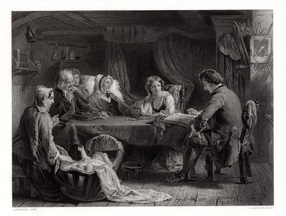 Alexander Johnston | 1862 Alexander Johnston Sabbath engraving signed ...