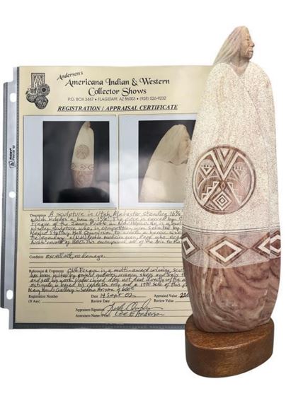 Cliff Fragua | Cliff Fragua Carved Alabaster Statue (90) | MutualArt