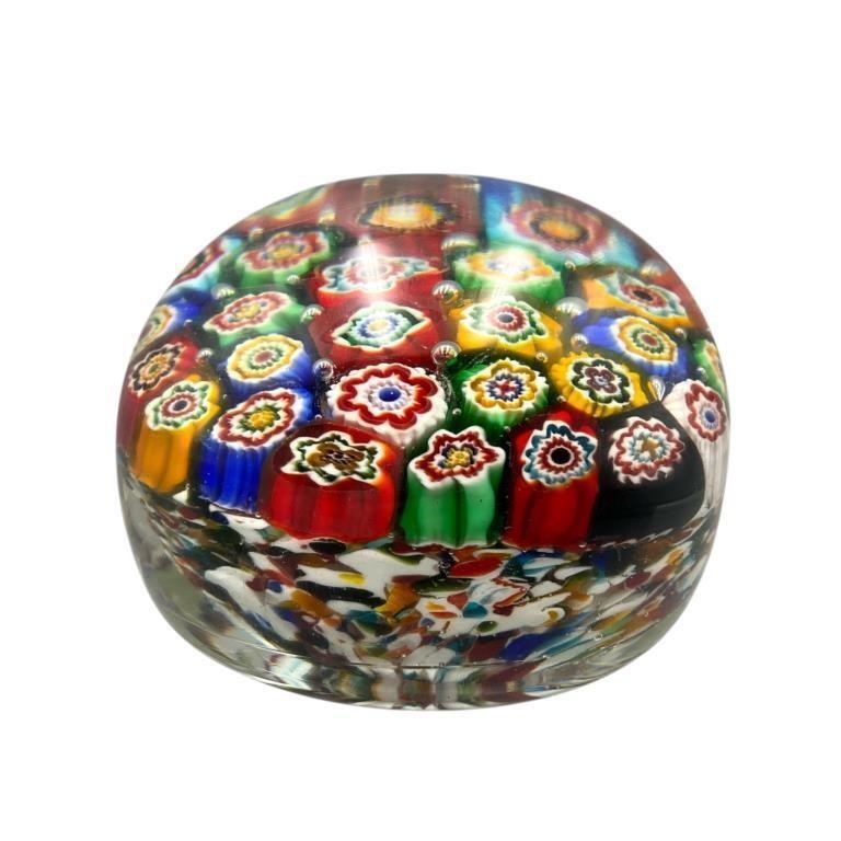 Murano | Murano Millefiori & Mushroom Paperweight | MutualArt