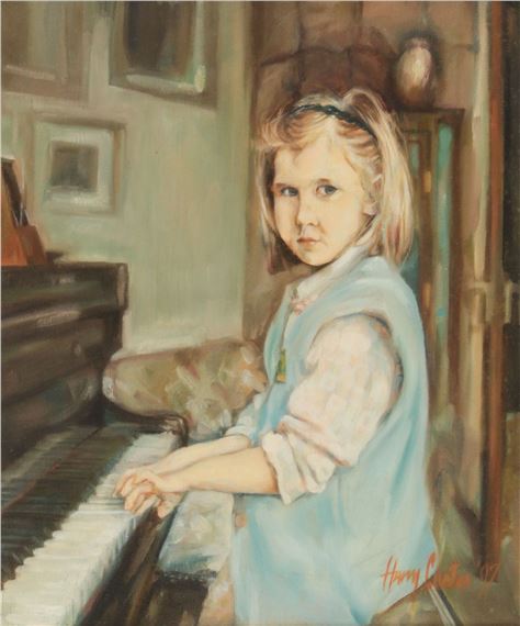 Harry Coates | YOUNG GIRL PLAYING PIANO (1997) | MutualArt