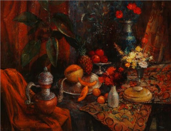 Jennie 'Gina' Tomao Stephanopoulos | Still life with fruit and flowers ...