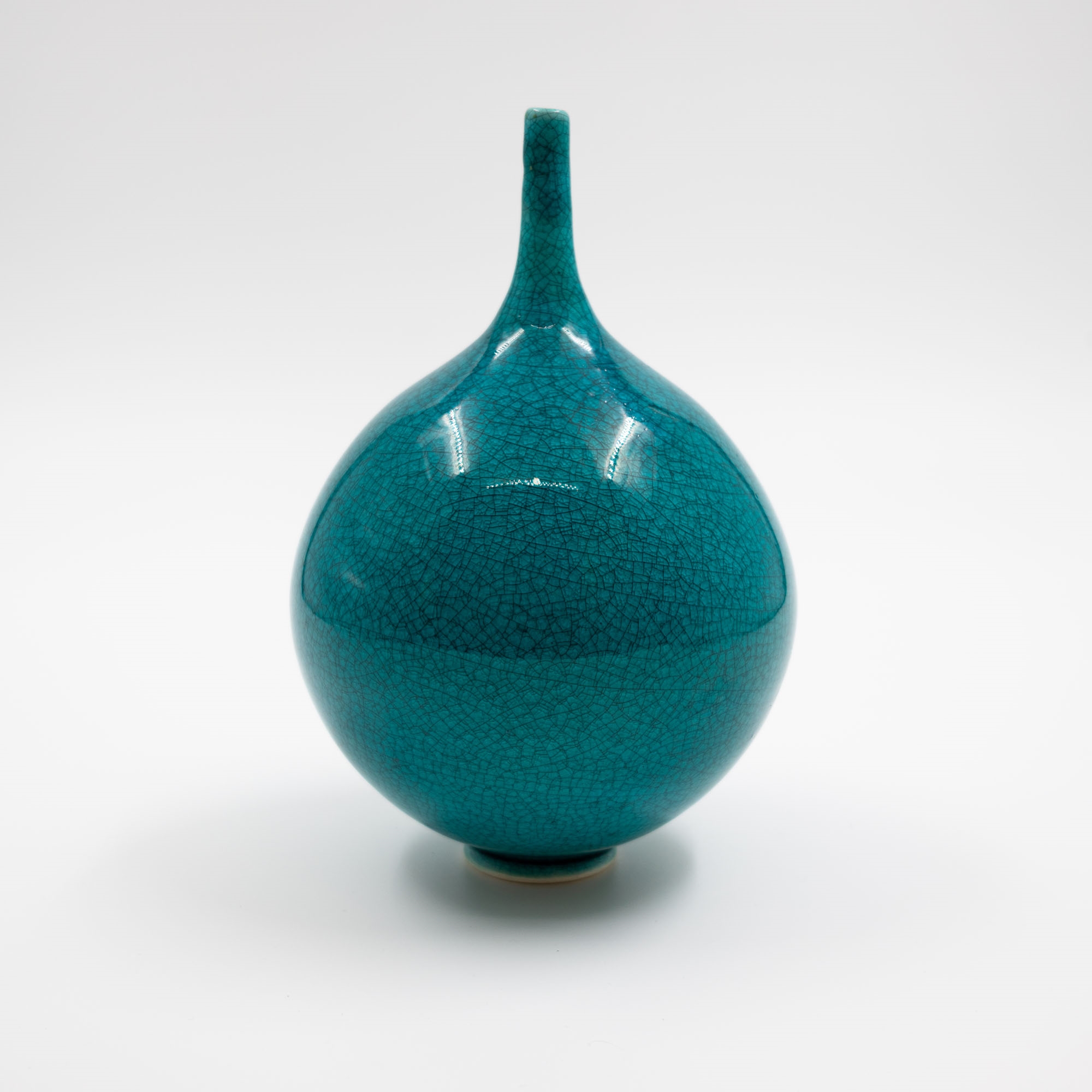 Peter Collis | Peter Collis Small turquoise vase porcelain with thinly ...