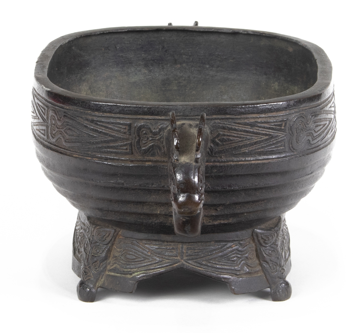 Chinese School | A Chinese archaistic bronze vessel. Cast in the form ...