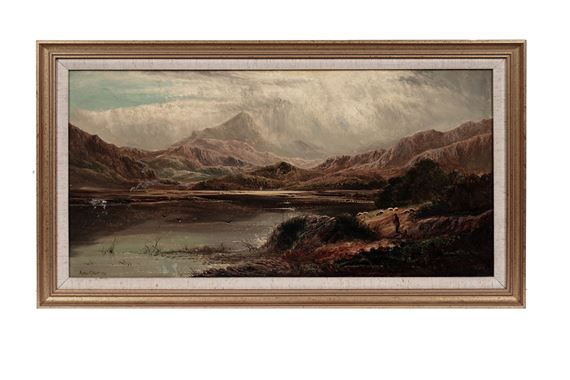Arthur Gilbert | Mountainous landscape with lake, (1894) | MutualArt