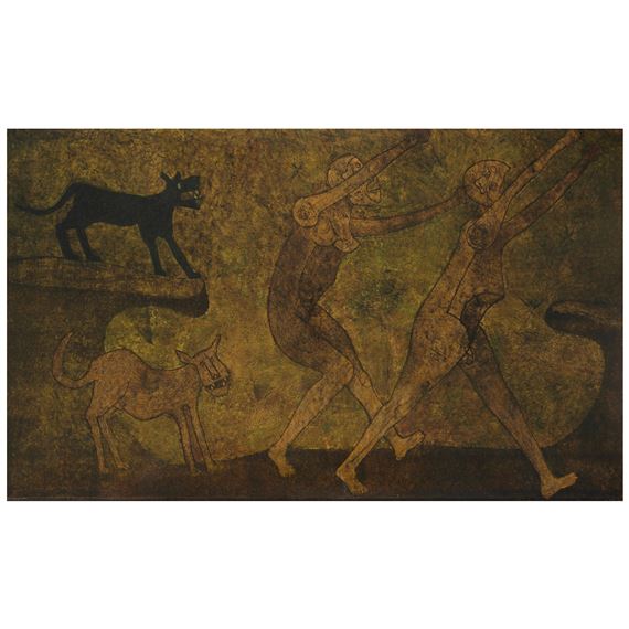 Rufino Tamayo | Dos Personajes Atacados por Perros (1983) | MutualArt