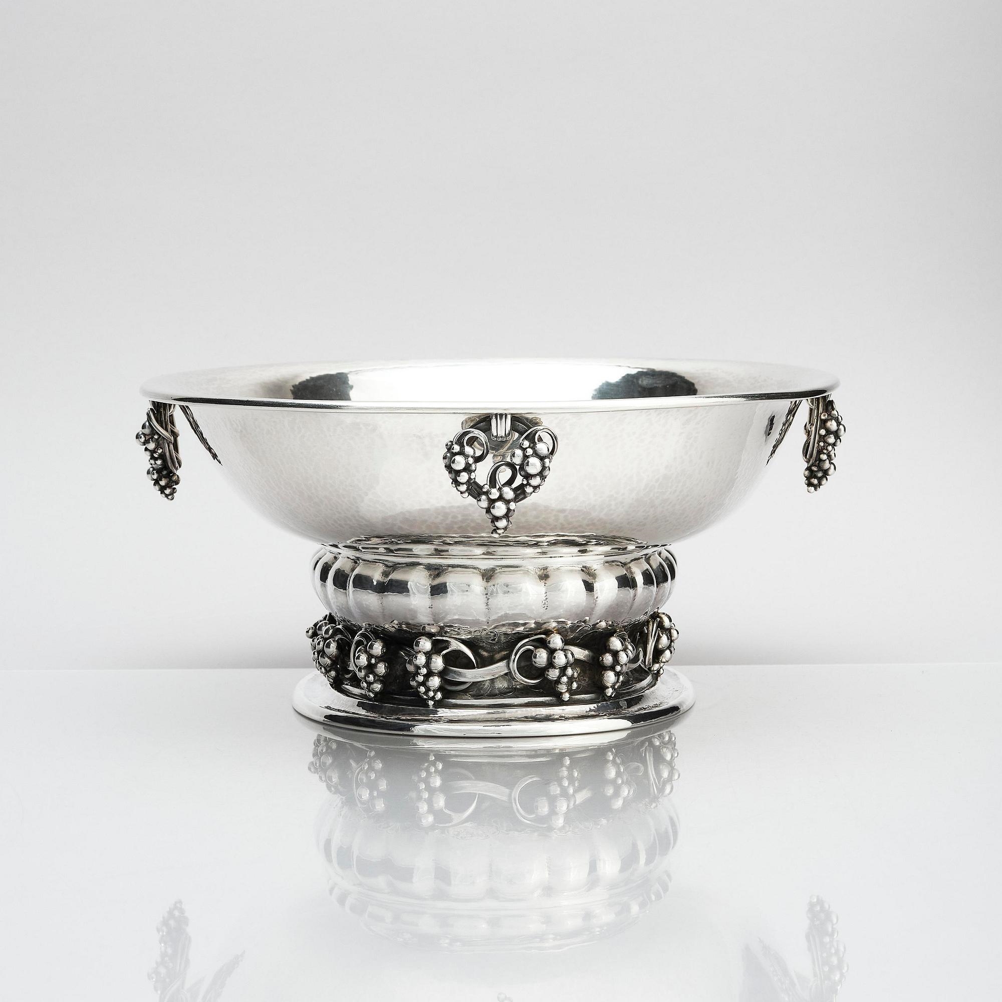 Georg Jensen | an 830/1000 silver centerpiece with grapes, Copenhagen ...