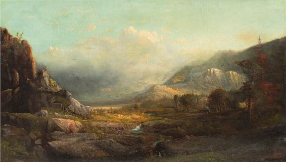 Henry Arthur Elkins | Colorado Valley with Indian Teepees | MutualArt