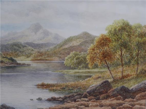 Charles A. Bool | CHARLES A BOOT - NORTHERN LAKE WITH DISTANT MOUNTAIN ...