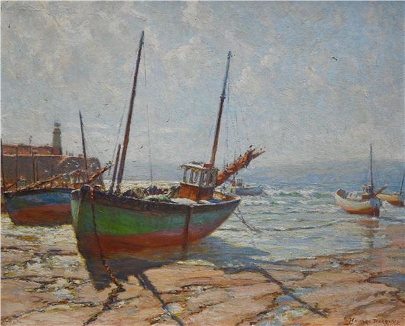 Howard Barron | Beached boats at low tide, St Ives | MutualArt
