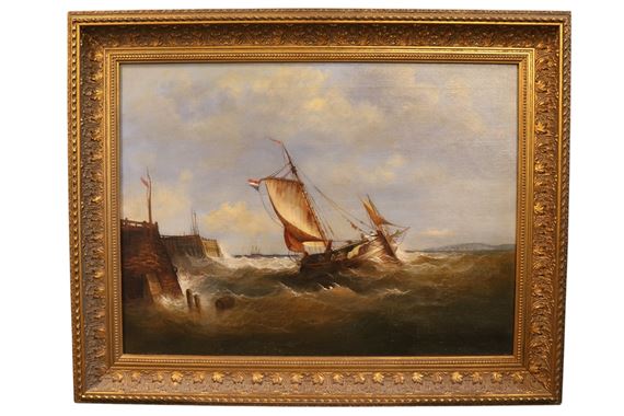 Edwin Hayes | East Anglian School Oil on Canvas of a Wherry outside ...
