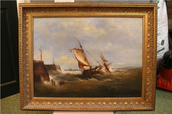 Edwin Hayes | East Anglian School Oil on Canvas of a Wherry outside ...