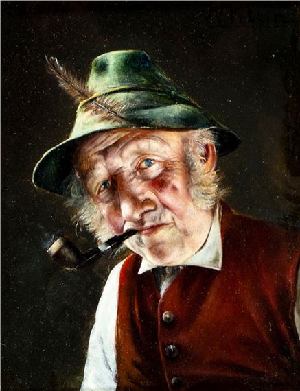 Wilhelm Klein | Portrait of Old Man with Pipe | MutualArt