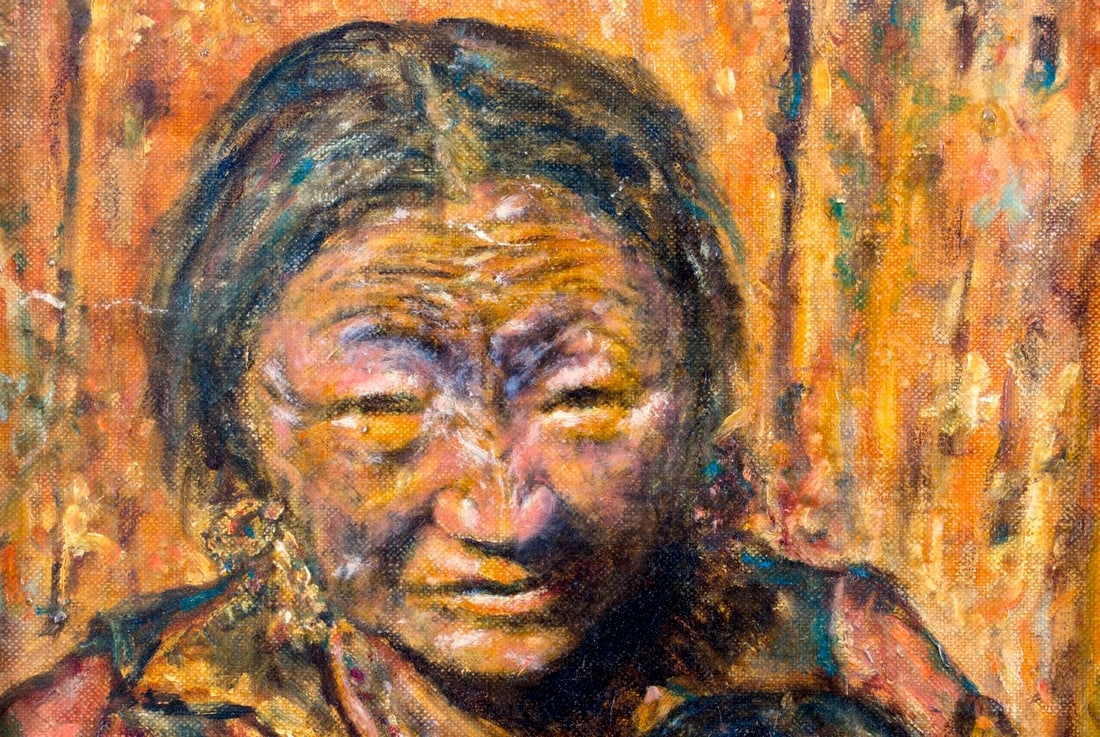 James Coker | Old Indian Woman with Child | MutualArt