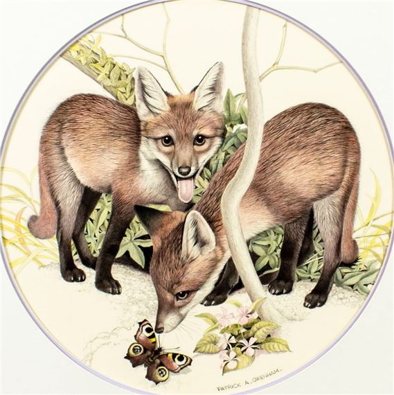 Patrick Oxenham | Fox Cubs at Play (1983) | MutualArt