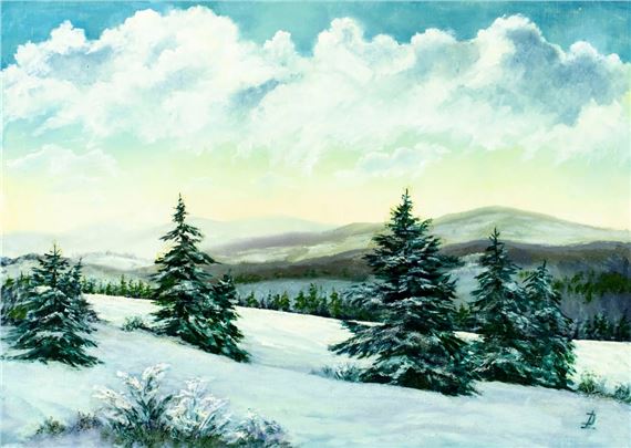 L Dolina | Winter Hilly Landscape | MutualArt