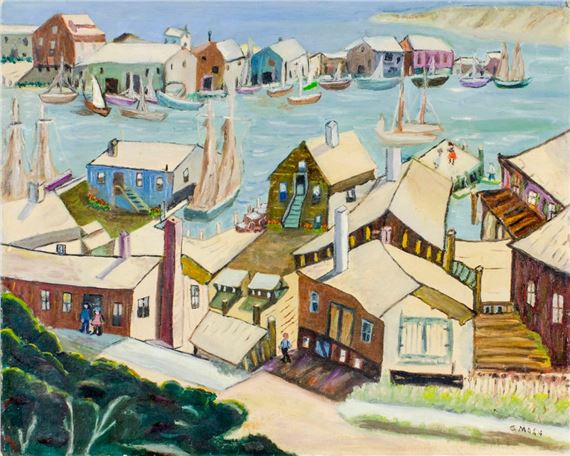 G Moss | Coastal Town Scene | MutualArt