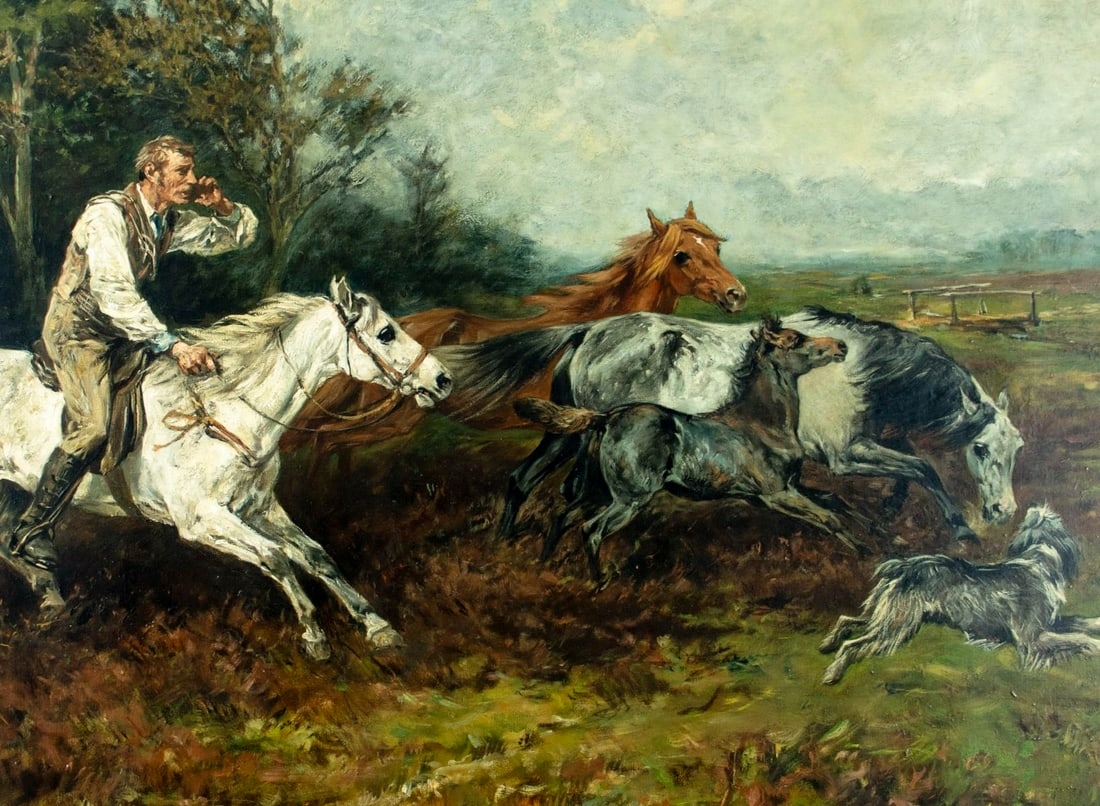 John Emms | Rounding Up Ponies | MutualArt