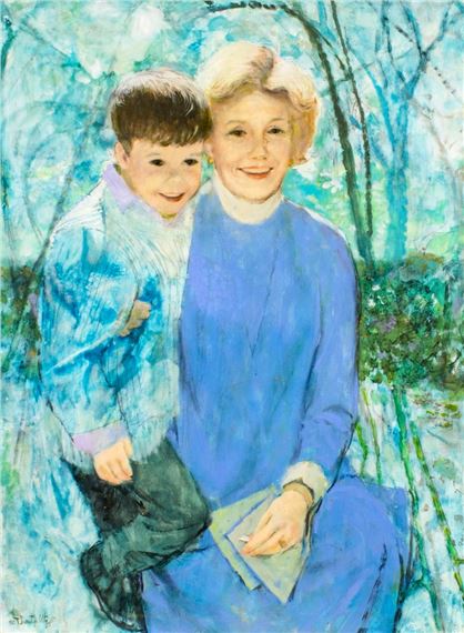 Thornton Utz | Portrait of Grandmother and Boy | MutualArt