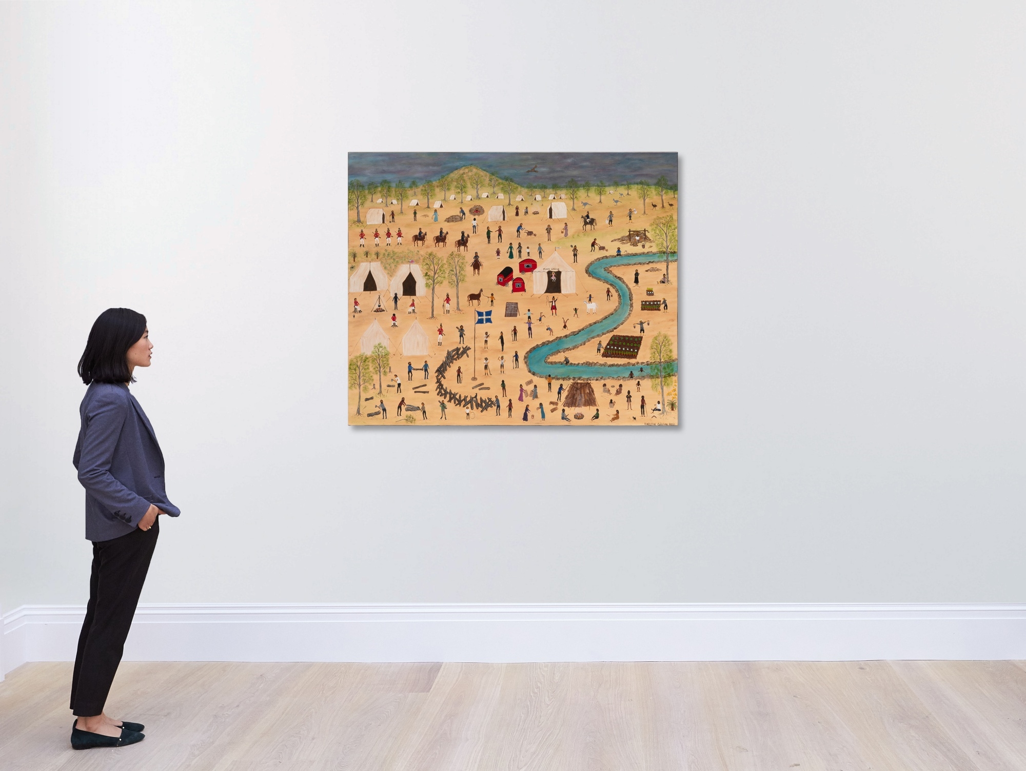 Marlene Gilson | Building the Stockade at Eureka (2021) | MutualArt
