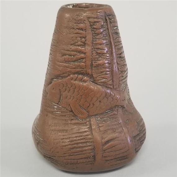 Clewell | Clewell copper clad Weller fish vase impressed | MutualArt