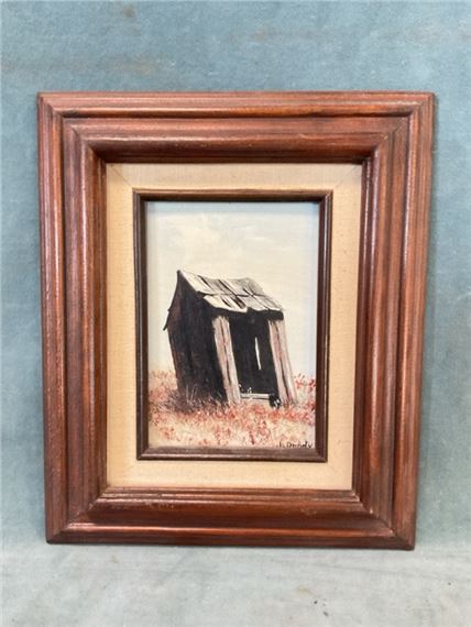 John Doody | a dilapidated clapboard outhouse | MutualArt