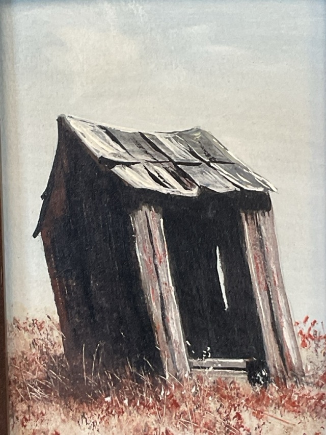 John Doody | a dilapidated clapboard outhouse | MutualArt