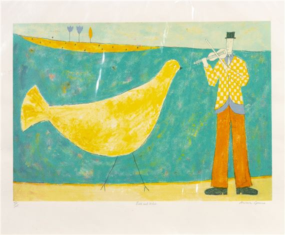 Annora Spence | birds and violin | MutualArt
