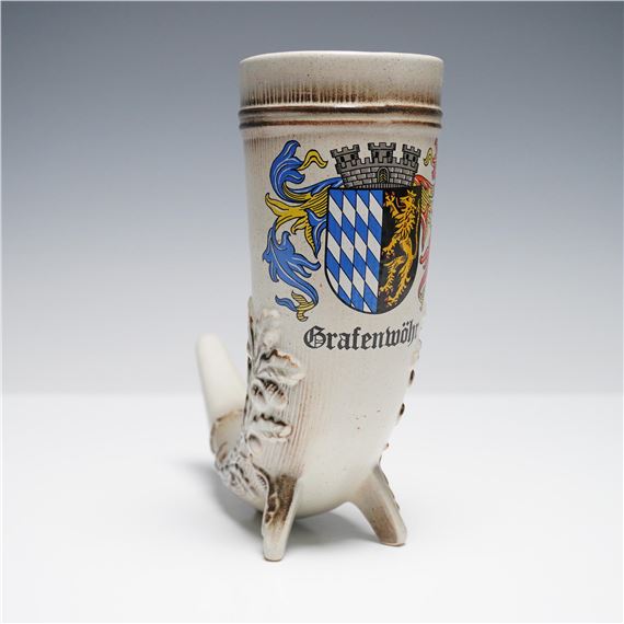 Stein | German Horn-Form Stein, Grafenw hr Coat of Arms (20th Century ...