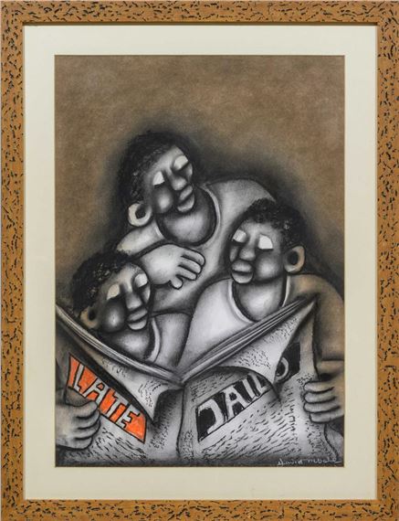 David Mbele | Newspaper Readers | MutualArt