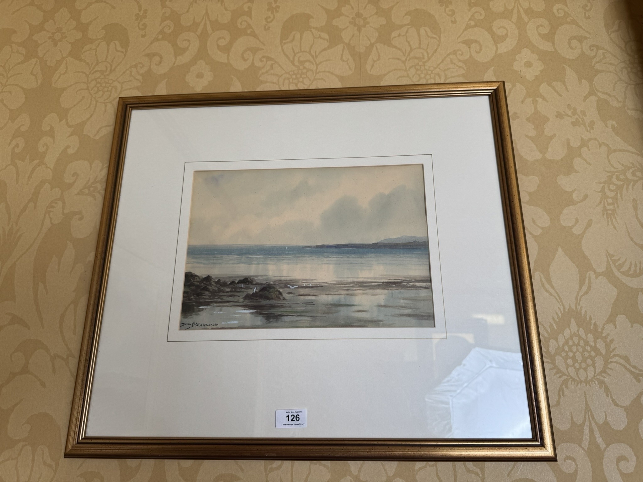Douglas Alexander | Douglas Alexander watercolour Coastal scene mounted ...
