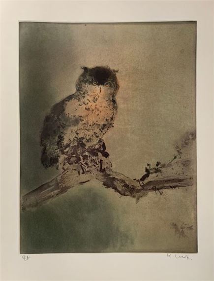 Kaiko Moti | Kaïko MOTI (1921-1989) Owl Artist's proof Signed lower ...