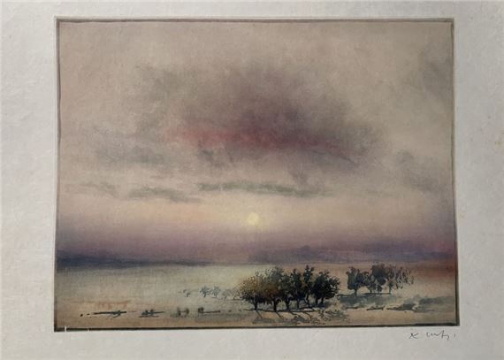 Kaiko Moti | Kaïko MOTI (1921-1989) Twilight landscape Artist's proof ...