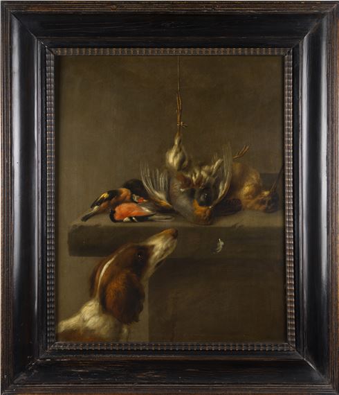 Jan Vonck | STILL LIFE WITH A DOG AND BIRDS (17th Century) | MutualArt