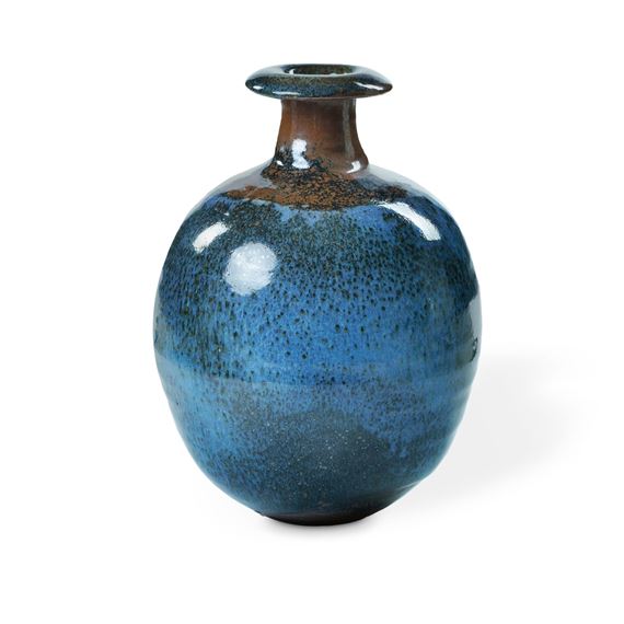Peter Rushforth | Tenmoku and Jun Glazed Stoneware Vase | MutualArt