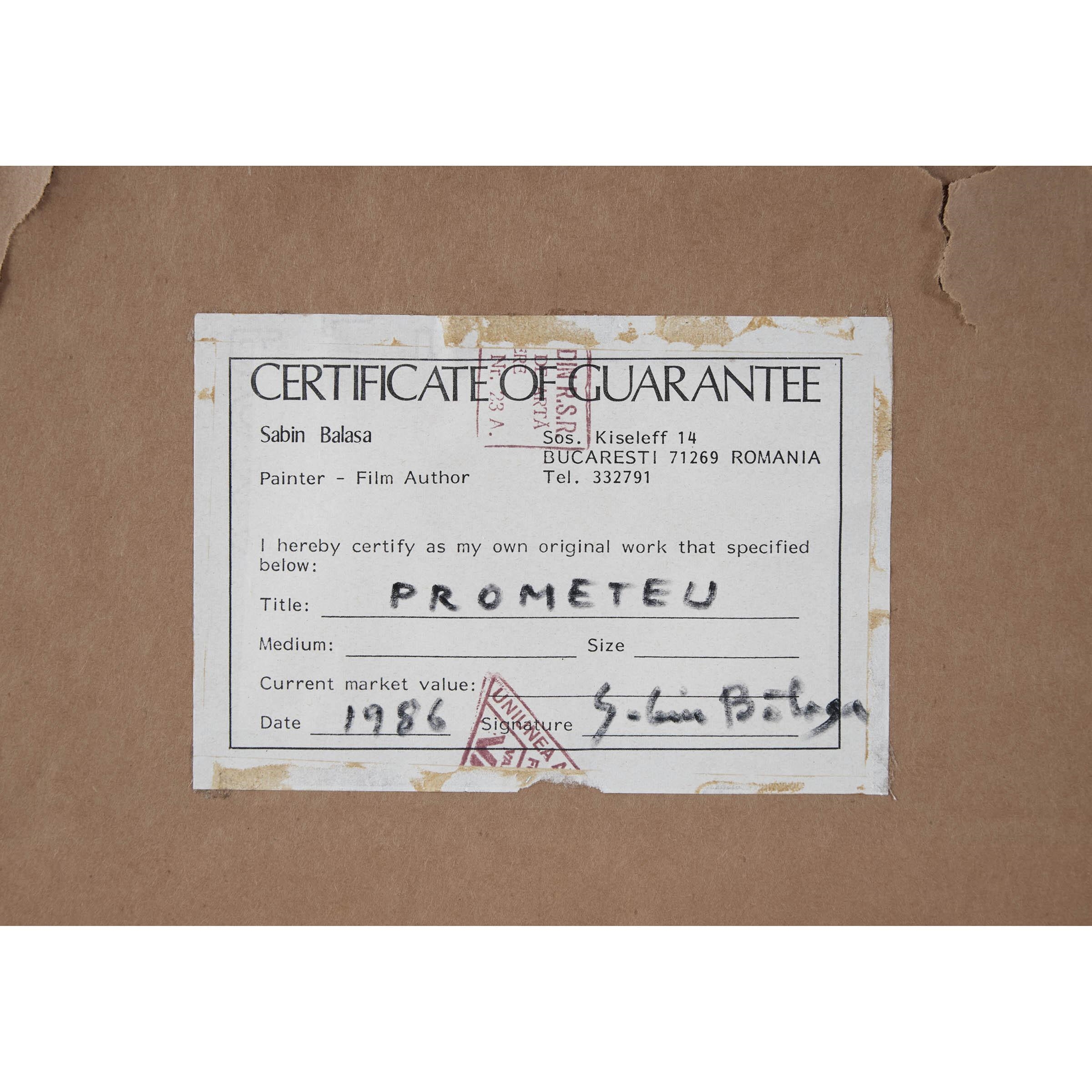 Sabin Balasa | PROMETEU, 1986 (86) | MutualArt